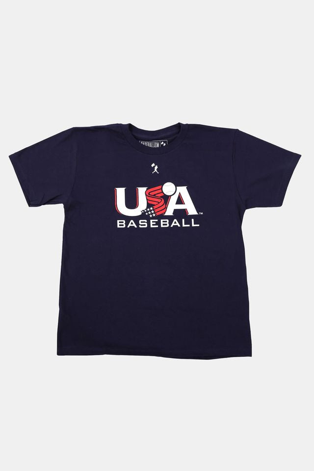 Youth USA x Baseballism Navy Traditional Tee